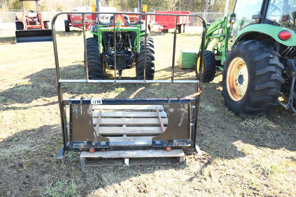 HLA 2 PRONG BALE SPEAR WITH BACK GUARD SKID STEER | Proxibid