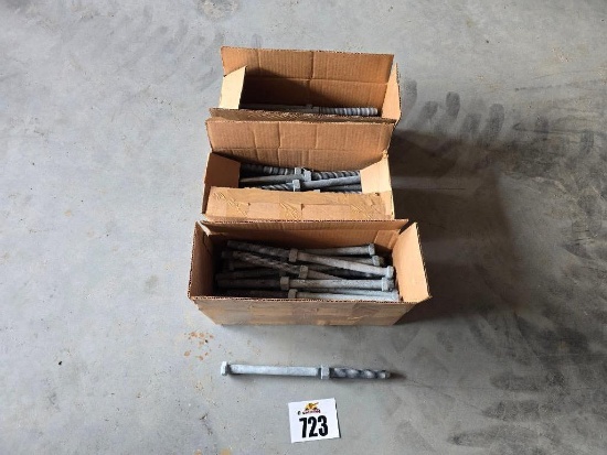 THREE BOXES OF X 14 GALVANIZED HEX MACHINE BOLTS CONE POINT C/W HEX ...