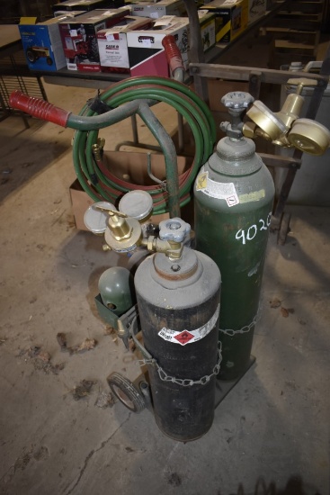 Cut Off Torch Set With Cart, Gauges, Cutoff Tips, Tanks, and Hose ...