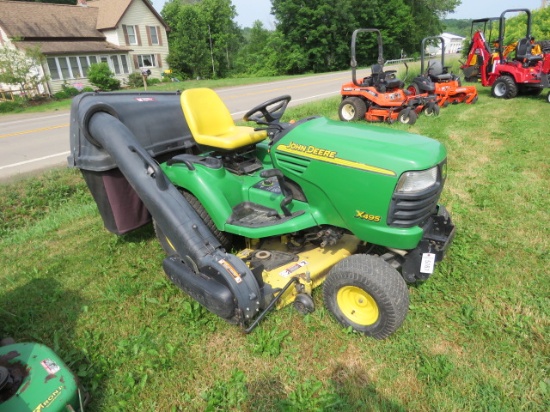 JOHN DEERE X495 RIDING LAWN MOWER WITH BAGGER | Online Auctions | Proxibid