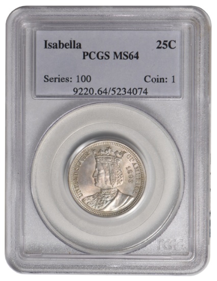 1893 Isabella Quarter PCGS MS64 | Coins & Currency Coins US Coins ...