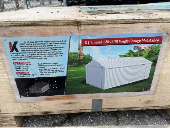 New 12X19' Metal Garage Shed | Estate & Personal Property Yard, Garden ...