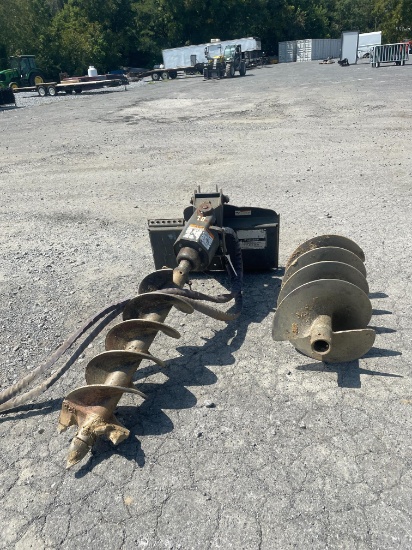 Used Bobcat Mini Quick Attach Auger Drive W/ Bits | Heavy Construction ...