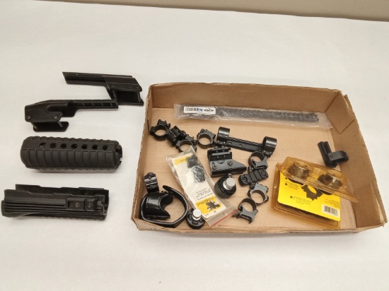 TRAY LOT OF ASSORTED FIREARM PARTS AND ACCESSORIES | Guns & Military ...