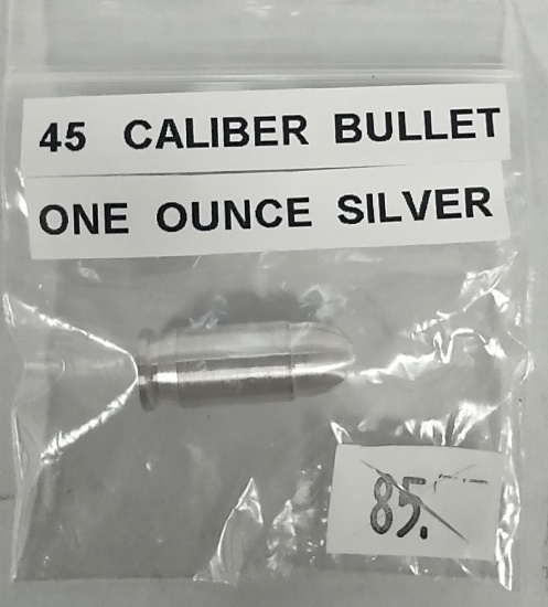2025 1 Oz. .999 Silver 45 Caliber Bullet. | Coins & Currency Bullion ...