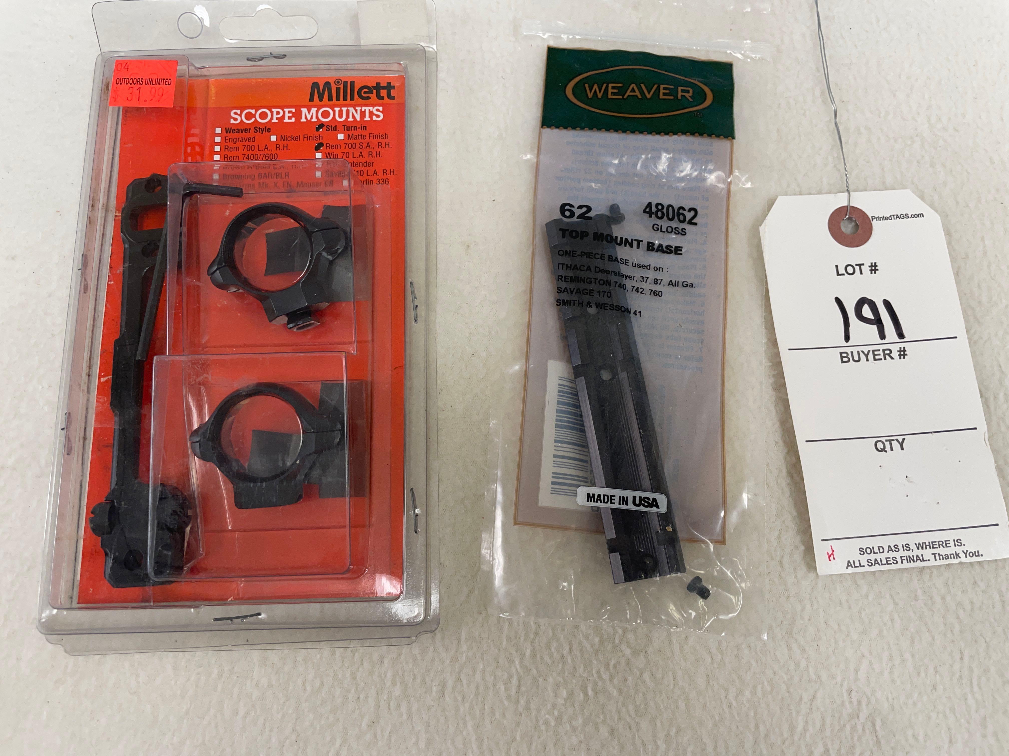 Smith & Wesson Model 41 Scope Mount and Remington | Proxibid