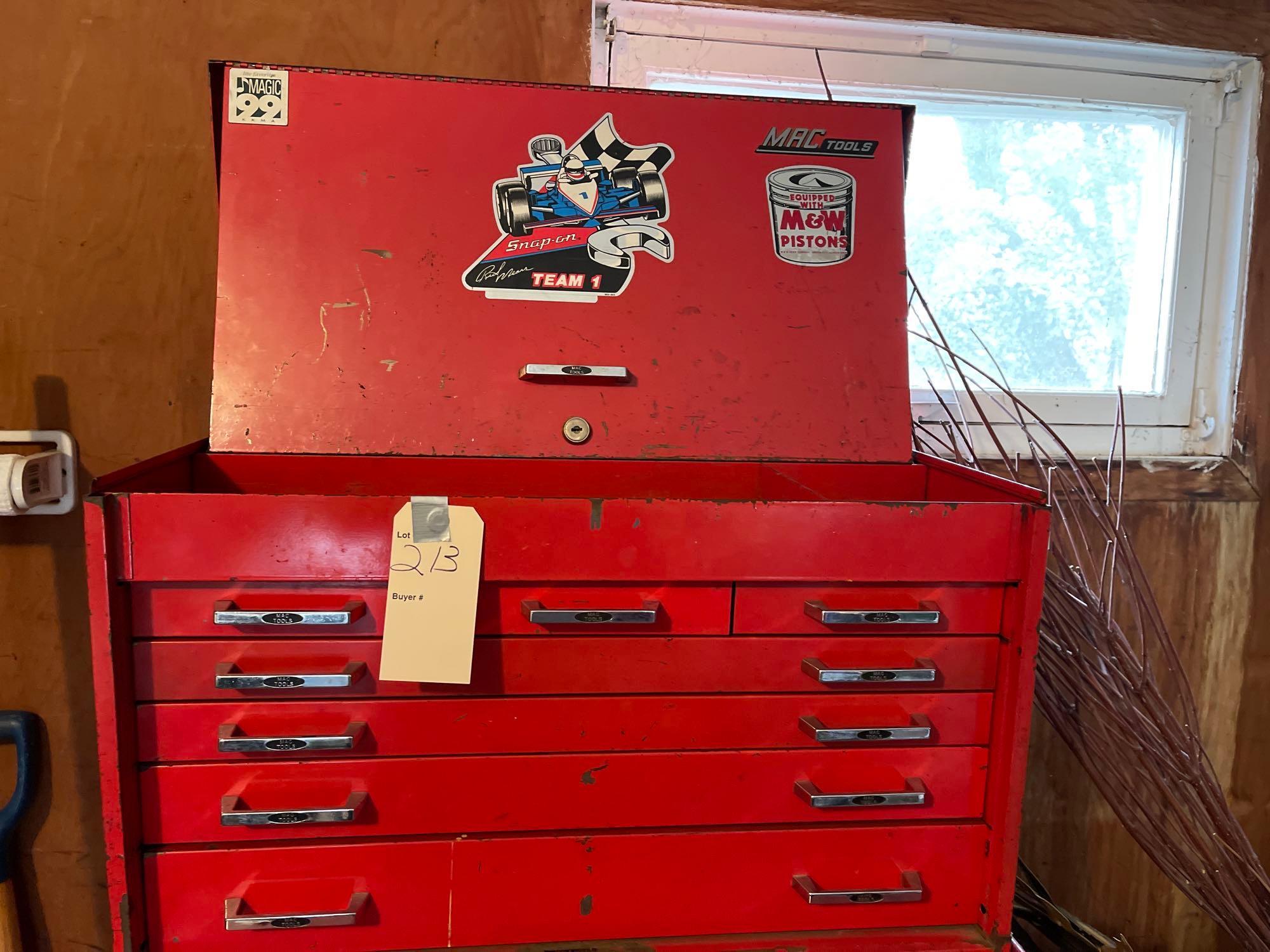 Mac Tools tool cabinet with folding top, 7 drawer | Proxibid