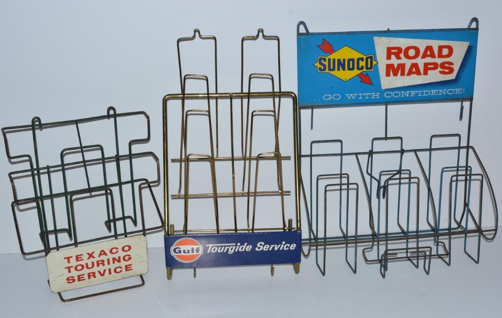 Texaco, Gulf & Sunoco Metal Map Racks | Proxibid