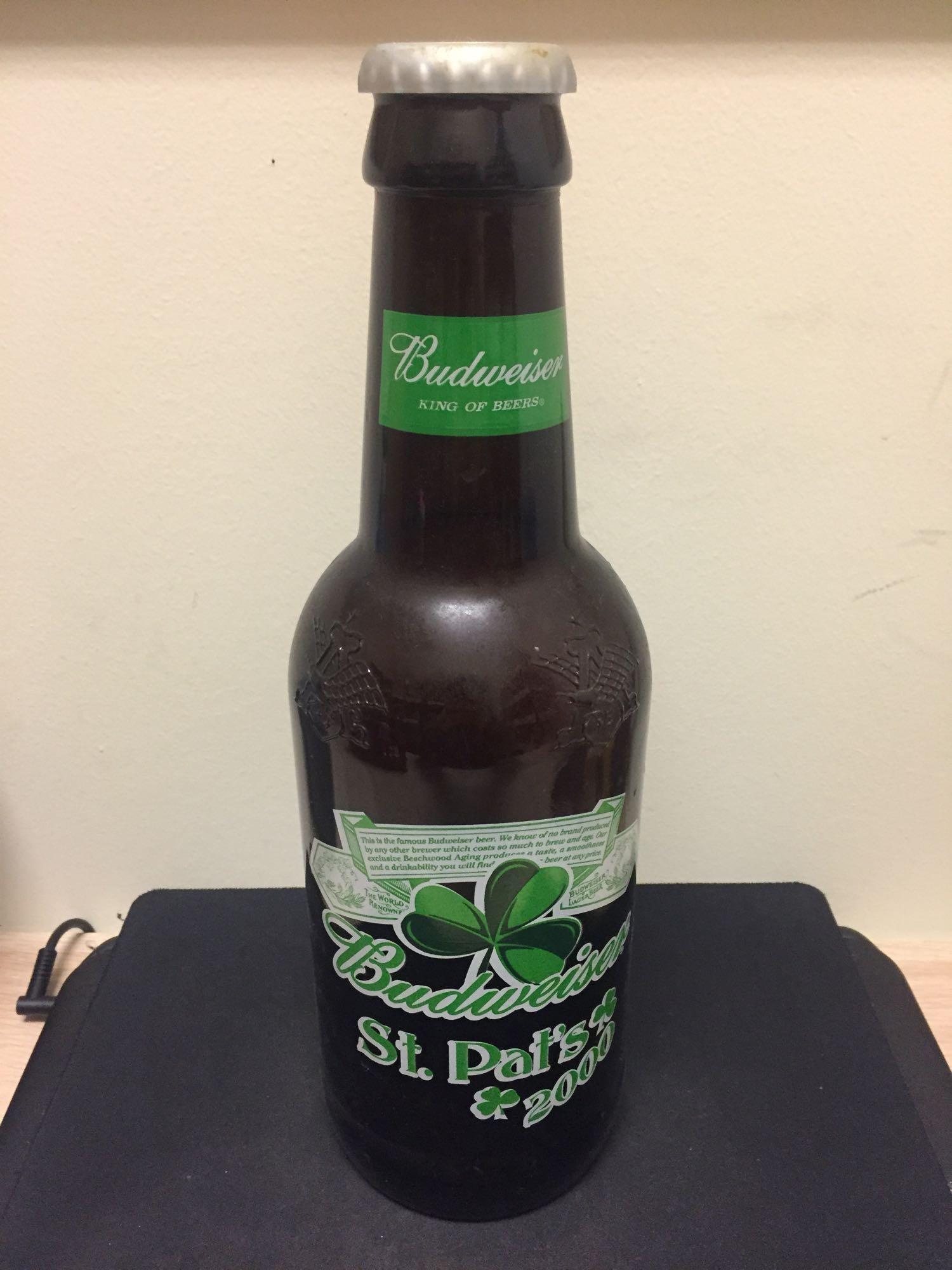 Budweiser St. Pat's 2000 Giant Glass Bottle | Proxibid