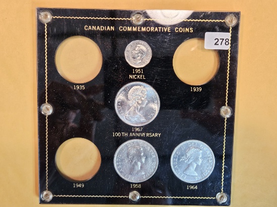 Partially complete Canada Commemorative Coin set in Capital Plastic ...