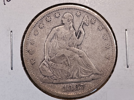 Better Date 1867-S Seated Liberty half Dollar | Coins & Currency Coins ...