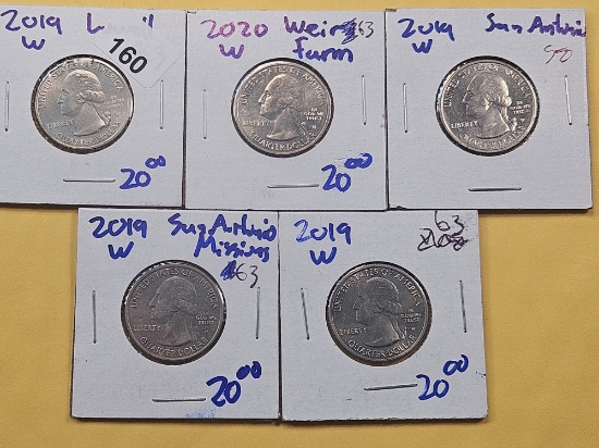 Five West Point Minted Washington Quarters | Coins & Currency Coins US ...