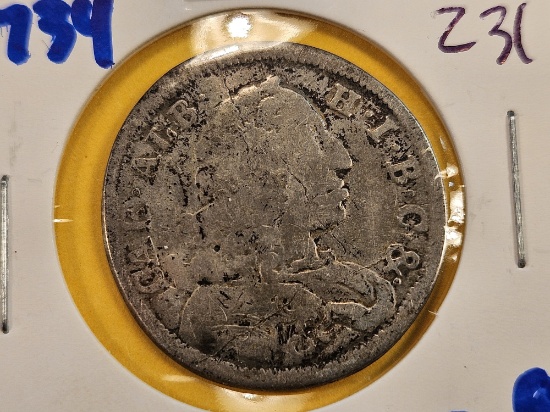 1734 German State-Bavaria Silver Thirty Kreuzer | Online Auctions ...