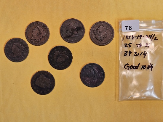 Seven Large Cents in Good to Very Good | Coins & Currency Coins US ...