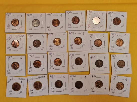 Twenty-four Brilliant Uncirculated or better mixed Wheat cents | Coins ...