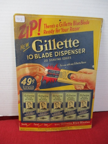 Vintage Gillette Cardstock Store Advertising Counter Display | Art ...