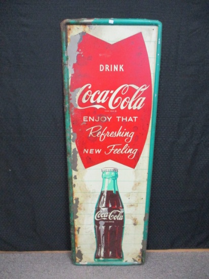 Early Coca-Cola Vertical Fish Tail Advertising Sign | Art, Antiques ...