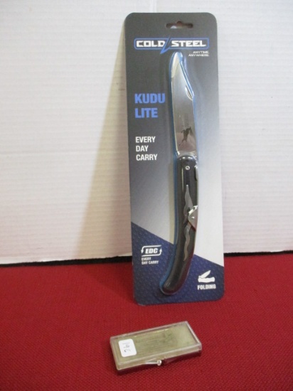 Cold Steel Kudu Light Folding Knife w. Bonus Buck Knives Sharpening ...