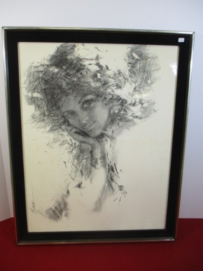 *SPECIAL ITEM-1971 Vintage Alan Murray Charcoal of Woman | Online ...