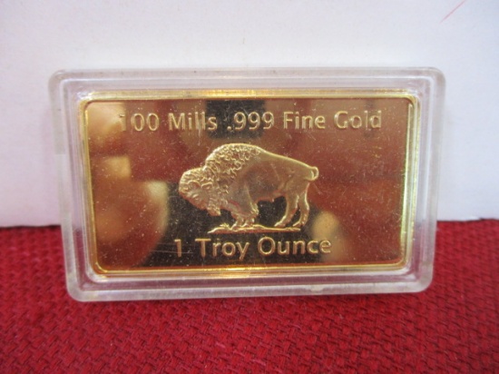 .999 Fine Gold Clad One Ounce Bar | Coins & Currency Bullion Gold ...