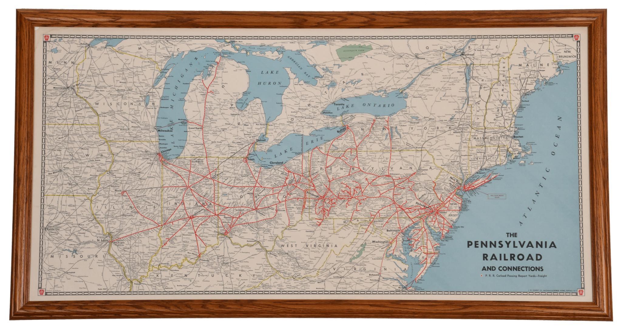 Pennsylvania Railroad Map of the Center and | Proxibid