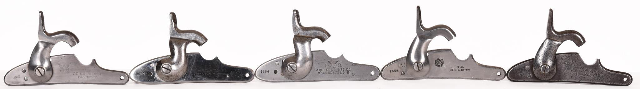 5 Civil War Springfield Rifle Locks all fully | Proxibid