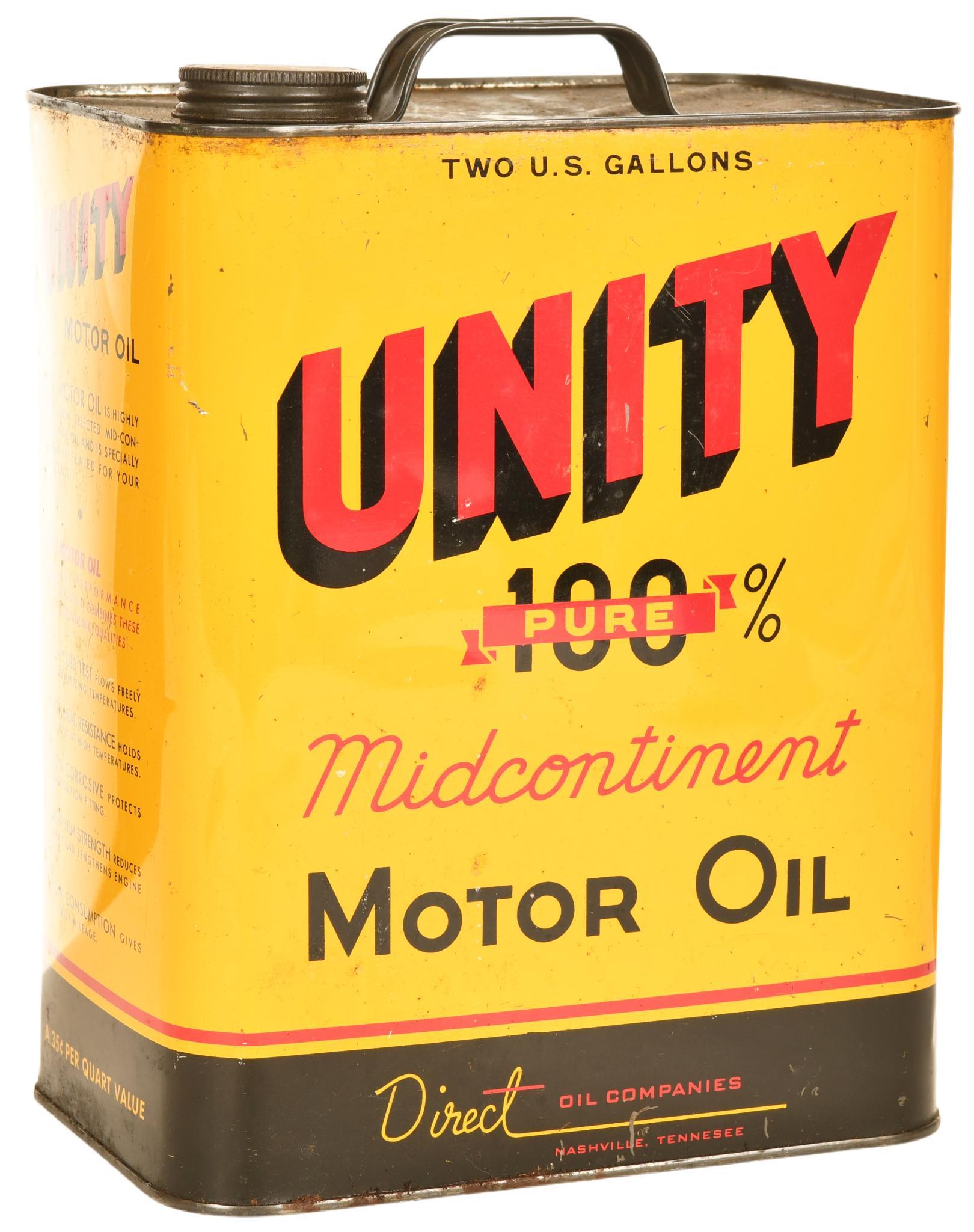 Unity Motor Oil 2 Gallon Can | Proxibid