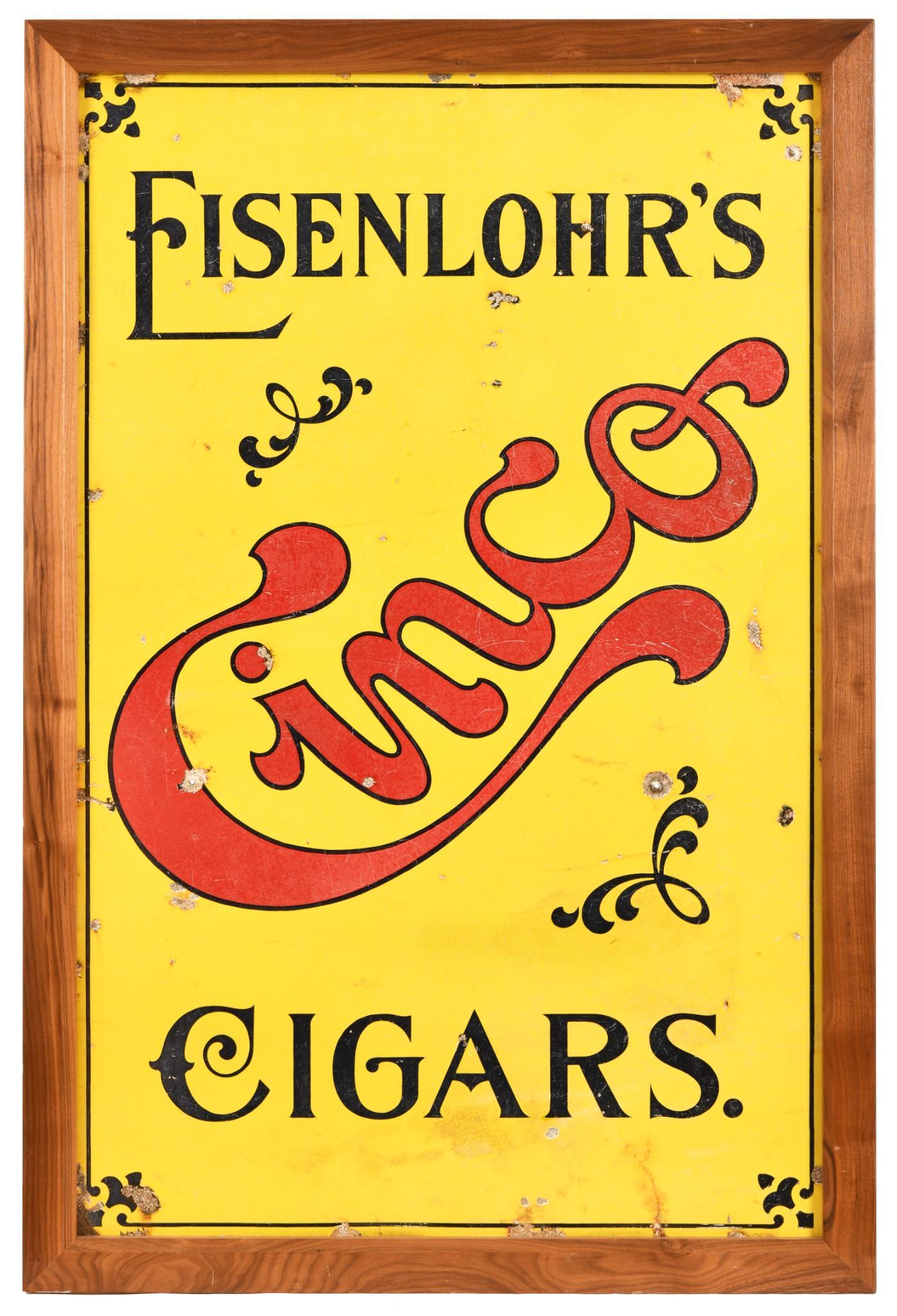 Eisenlohr's Cinco Cigars Porcelain Sign | Proxibid