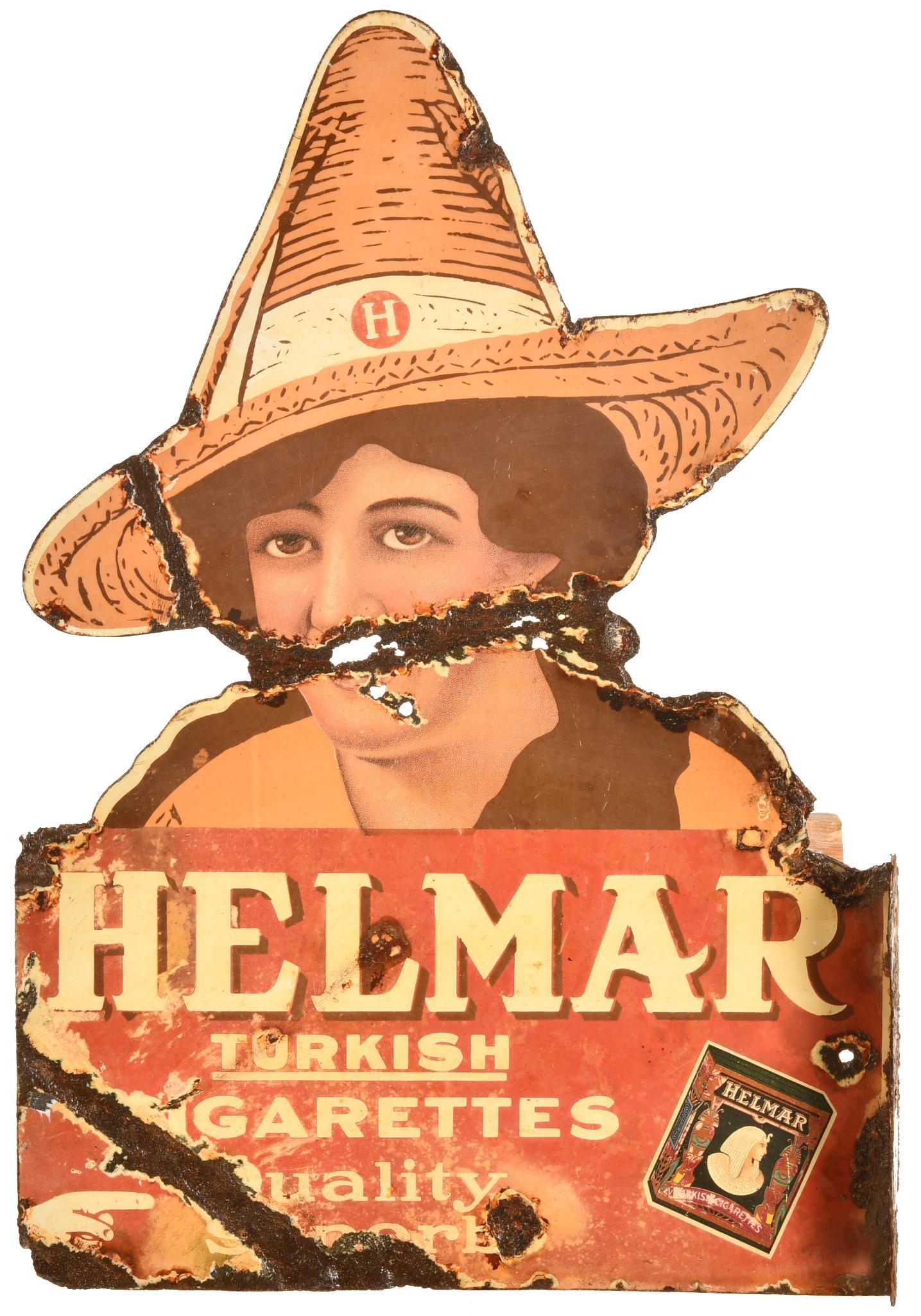Helmar Cigarettes Die Cut Flange Sign | Proxibid