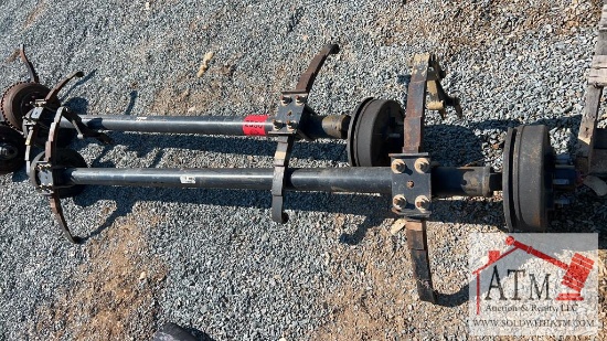 (2) 5-Lug 4" Drop Axles w/ Springs | Heavy Construction Equipment ...