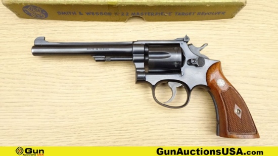S&W K-22 MASTERPIECE .22 LR Revolver. Excellent. 6" Barrel. Shiny Bore, Tight Action BEAUTIFUL ...