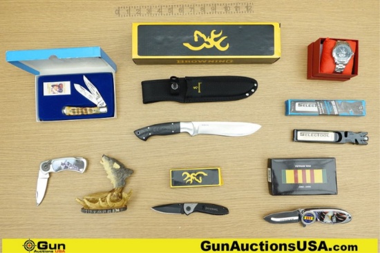 Browning, Colt, Etc. Knives, Watch, Etc.. Like New in Box. 4-Pocket ...