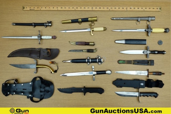 Fixed Blade Knives, Daggers. Very Good. 10 Assorted Fixed Blade Knives ...