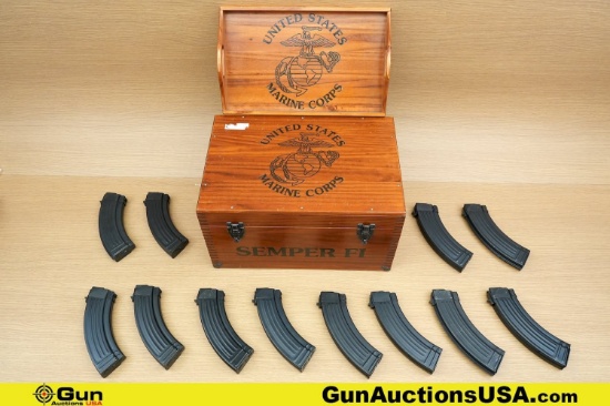 0 USMC, AK-47 7.62x39 MM Mags, Commemorative Storage Case. One U.S ...