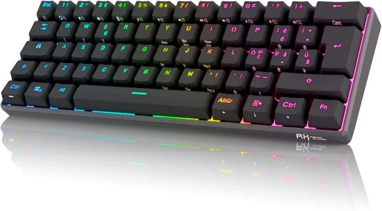 RK61 Mechanical Gaming Keyboard, 60% Wireless Keyboard 2.4Ghz/Bluetooth ...