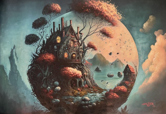 World Within - Night by Mani ORIGINAL | Art, Antiques & Collectibles ...