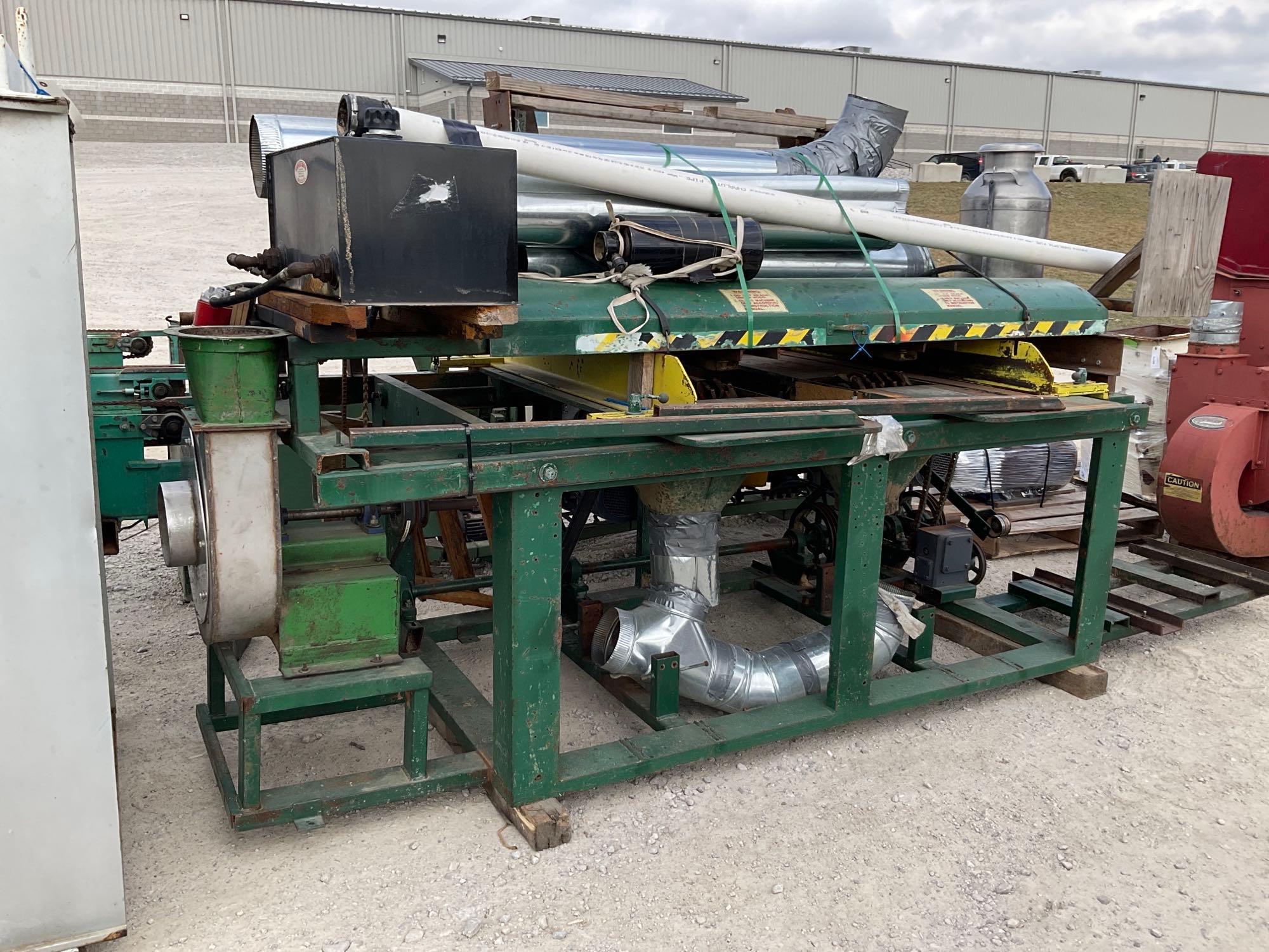 2 head pallet notcher w/infeed system blower | Proxibid