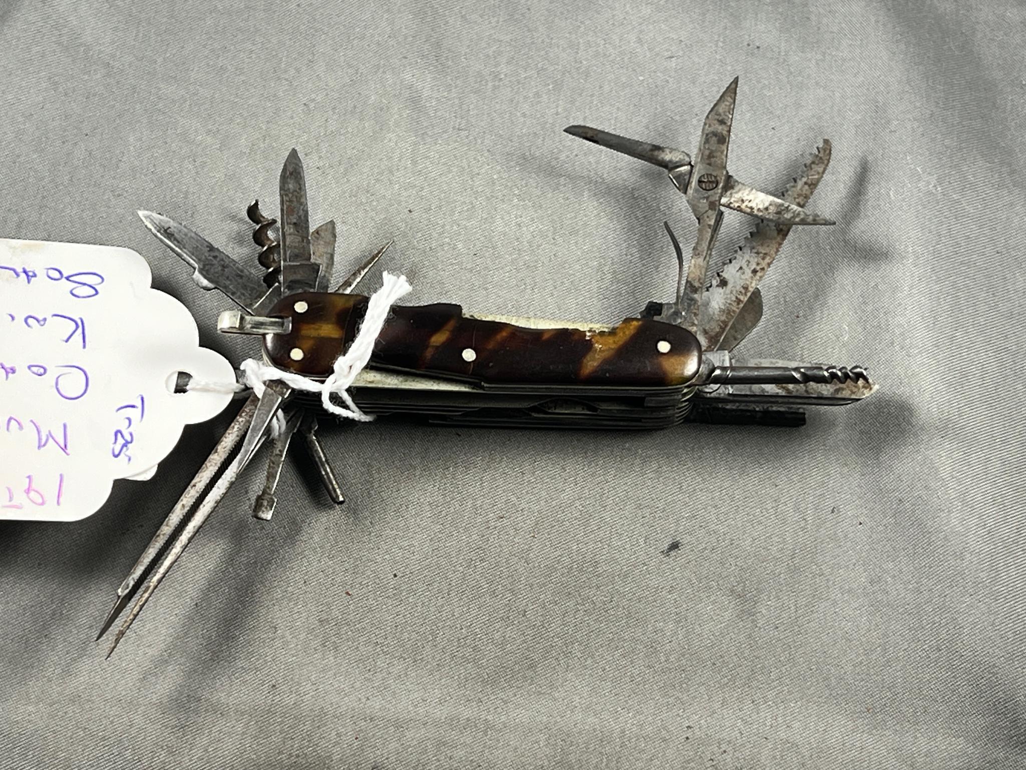 19th C. MULTI-BLADED (20) COACHMAN'S KNIFE w | Proxibid