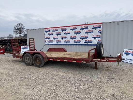 Corn Pro Flat Bed Trailer with ramps, pintle hitch, 7'18' | Commercial ...