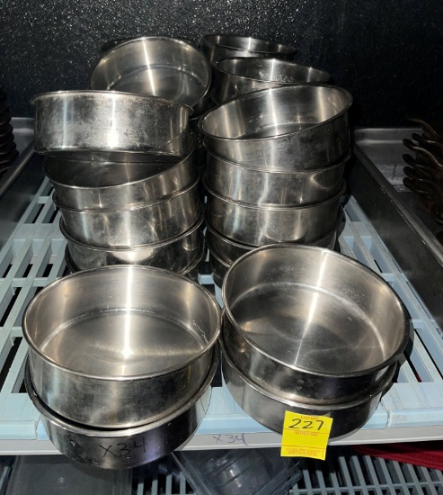 QTY. 34 - COMMERCIAL STAINLESS STEEL MINI ROUND PANS | Online Auctions ...