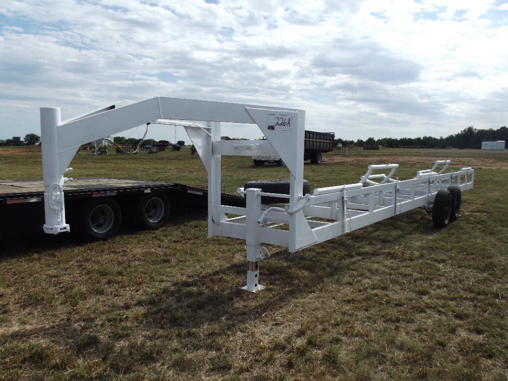 5 BALE GOOSENECK ROUND BALE TRAILER, SINGLE DUMP, | Proxibid