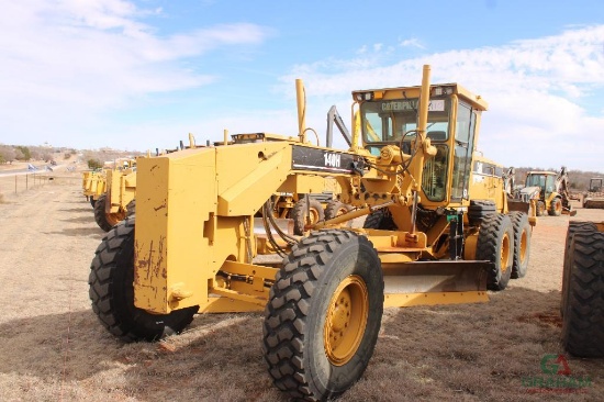 2007 CAT 140H MOTOR GRADER, S/N CCA03859,PUSH BLOCK, 14' M.B, CAB, HOUR ...