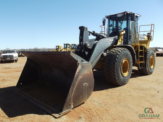2009 JOHN DEERE 724K WHEEL LOADER, S/N 625259, G.P BKT, CAB, A/C-HEAT ...