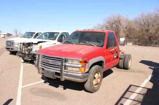 1995 CHEVY 2500 4X4 CAB & CHASSIS, S/N 1GBJK34F4SE263911, DIESEL ENG ...