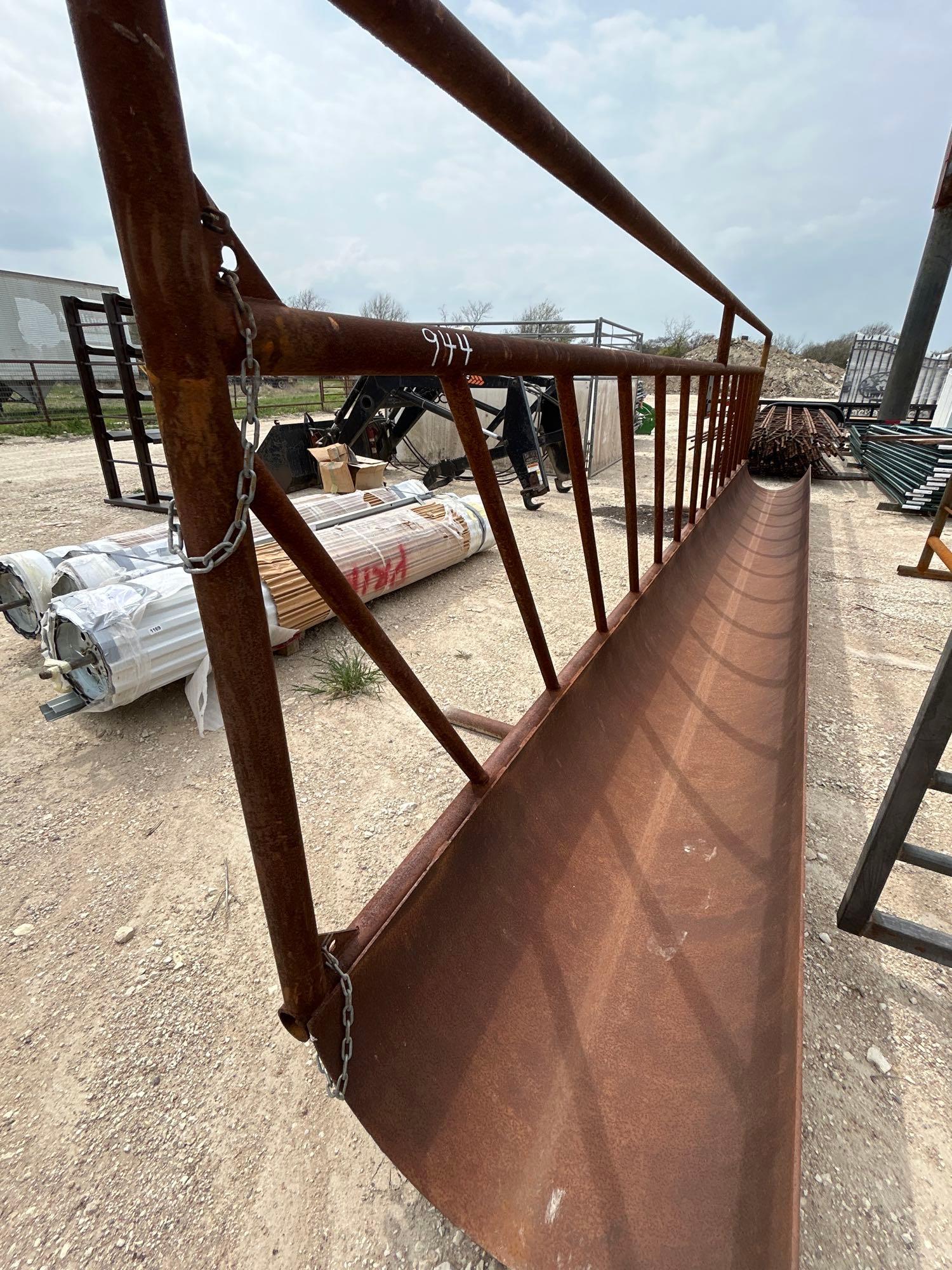 24' Freestanding Feed Bunk - 27" 1/2 Pipe Trough | Proxibid