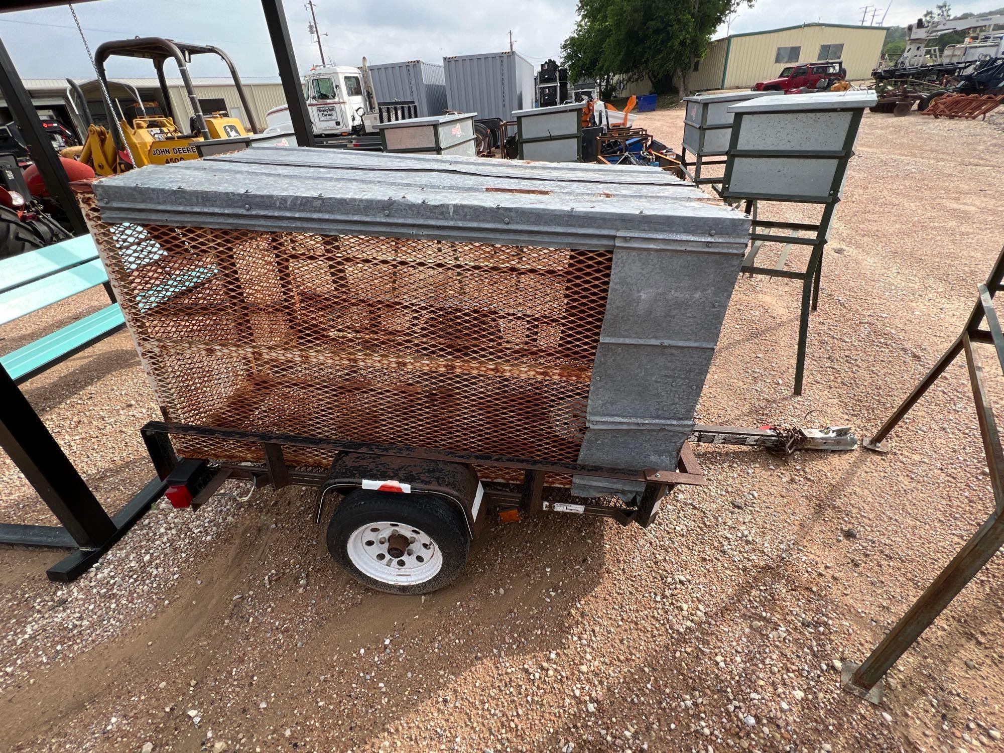 4' x 6'3'' Bumper Pull Trailer w/Livestock Cage | Proxibid