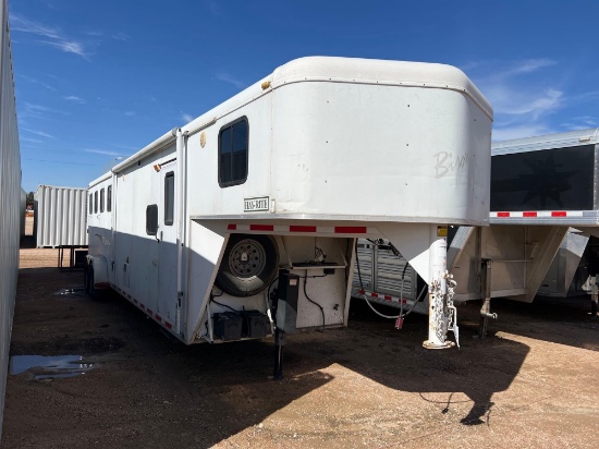 2007 Bison Trail Express Stock Trailer- 2 x 7K axles- hyd. jack 4 Hose ...