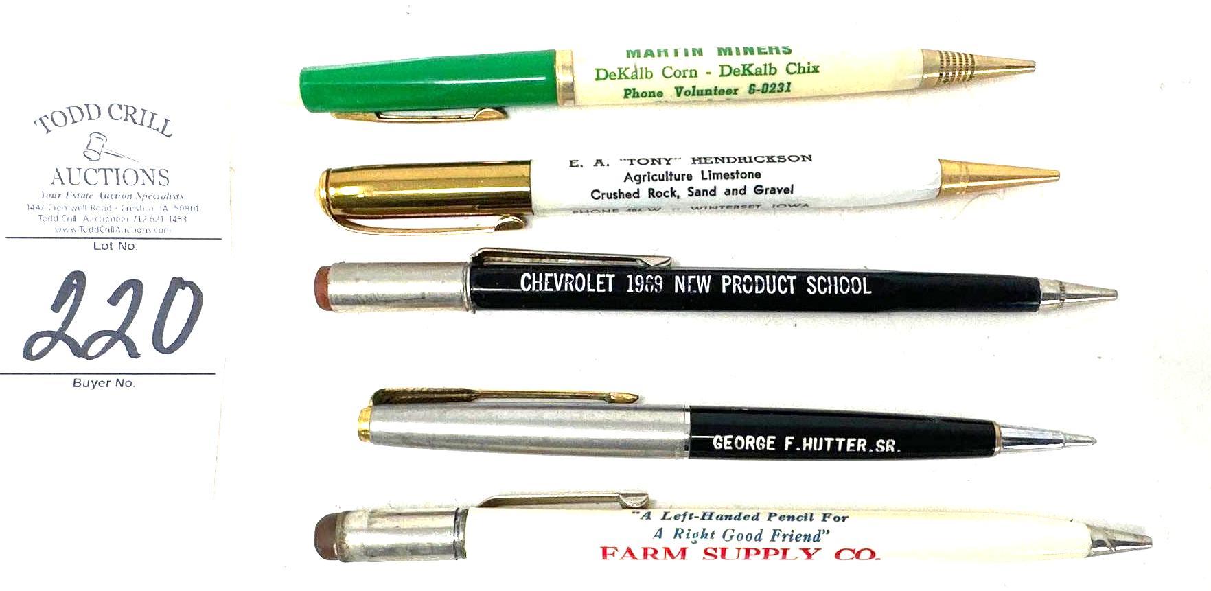 5 - VINTAGE LEFTY MECHANICAL ADVERTISING PENCILS | Proxibid