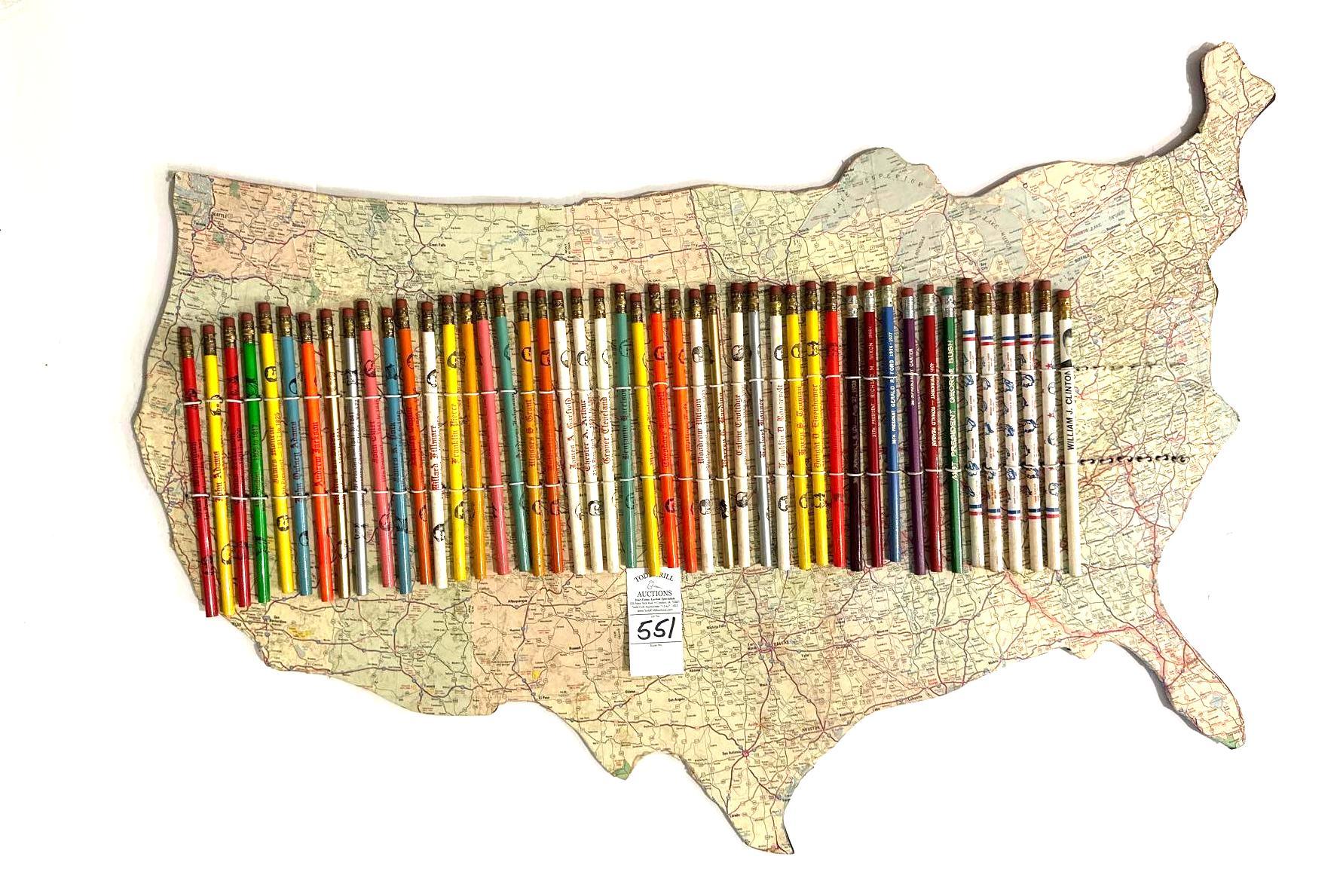 VINTAGE ADVERTISING US MAP PRESIDENTIAL PENCIL | Proxibid