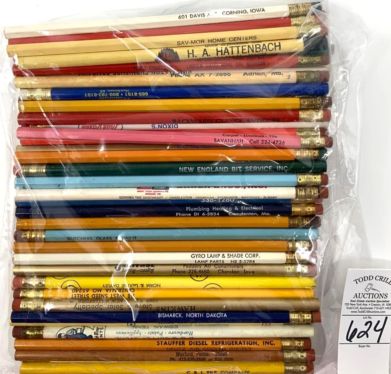 100 -VINTAGE HOME ADVERTISING PENCILS | Proxibid
